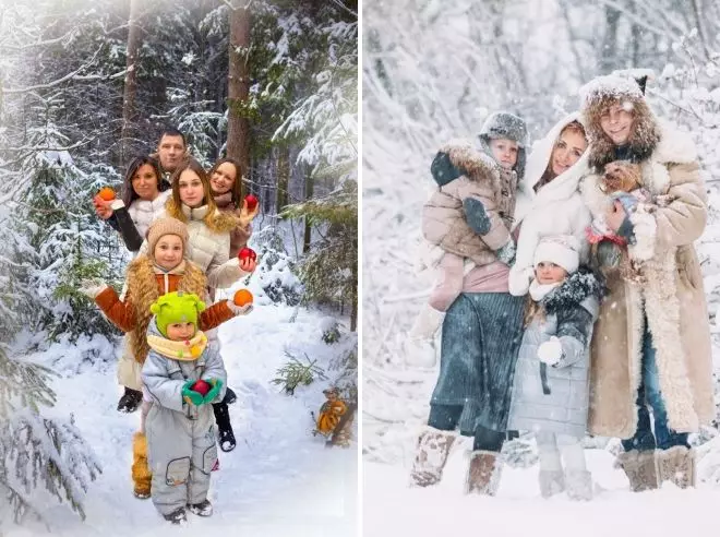 Winter fotosessie in het bos - familie, voor twee, met een kind, bruiloft, winter sprookje, sneeuwkoningin, in jurk, met een bot, bloemen 4186_8