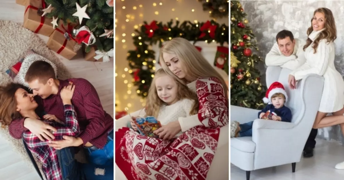 Les meilleures images de la séance photo de la nouvelle année - oignons familiaux pour la famille, en pyjama, robe ou sous-vêtements pour une fille