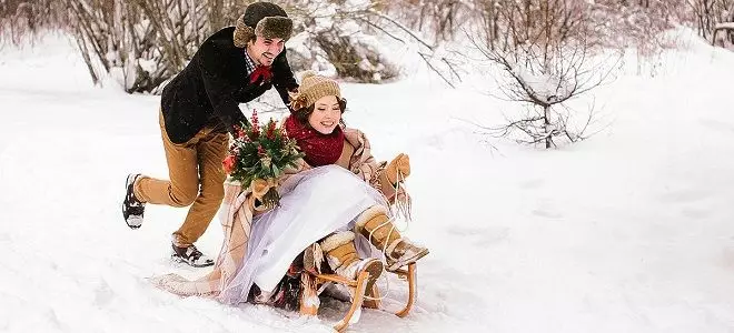 Séance photo de mariage d'hiver