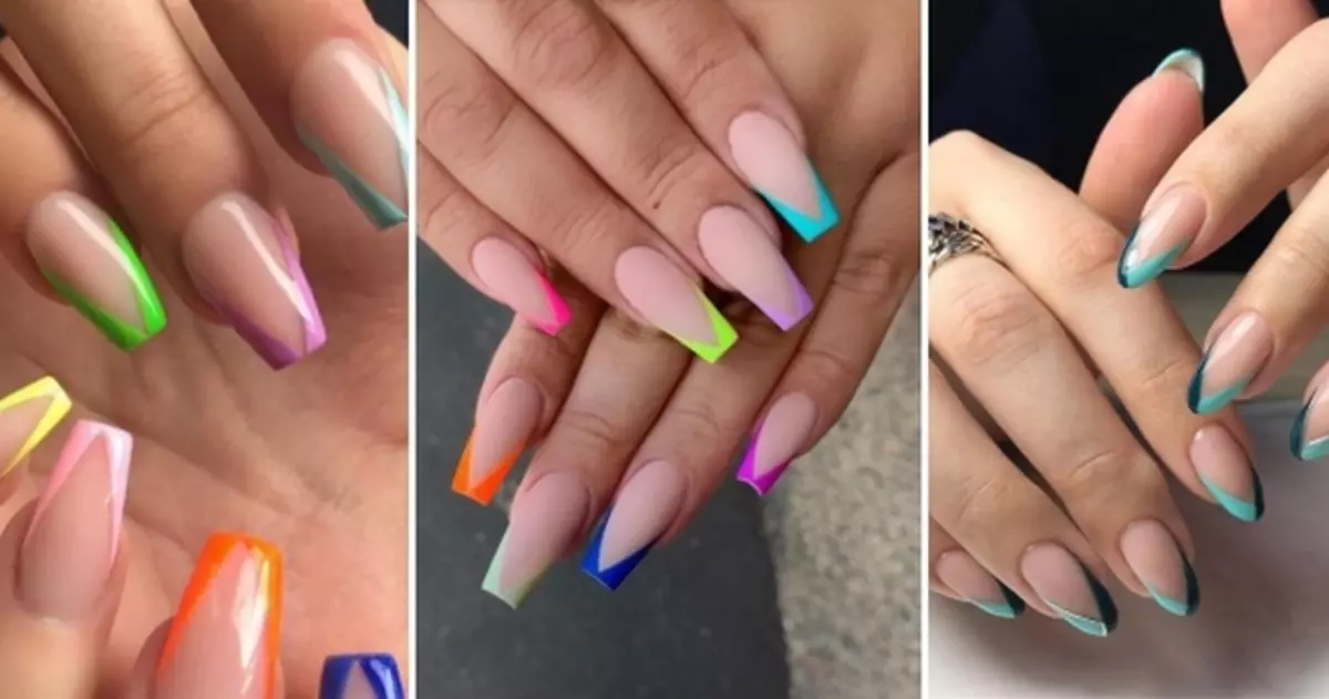 Spring Franch - Idees de manicura francesa amb disseny punxegut i quadrat