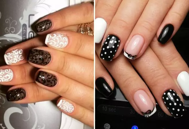 Beautiful black manicure 2017 - on short and long nails, french, matte, cat eye, with rhinestones, wipping, sparkles, broken glass, wells, stylish manicure in black color - 2017 design 422243_10