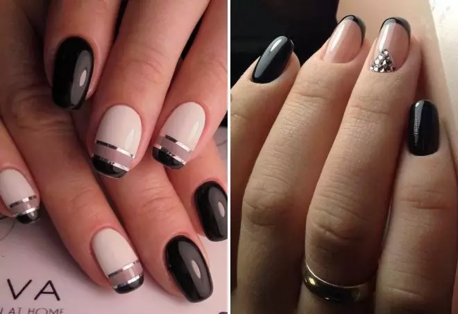 Bela Nigra Manicuro 2017 - Mallonga kaj Longa Najloj, Franca, Matte, Cat-Okulo, kun Rhinestones, Vojoj, Ekbriloj, Rompita Vitro, Wells, Eleganta Manicura en Nigra Koloro - 2017 Dezajno 422243_15