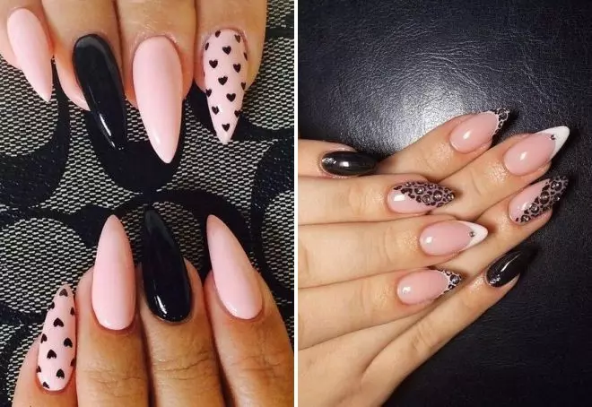 Beautiful black manicure 2017 - on short and long nails, french, matte, cat eye, with rhinestones, wipping, sparkles, broken glass, wells, stylish manicure in black color - 2017 design 422243_6