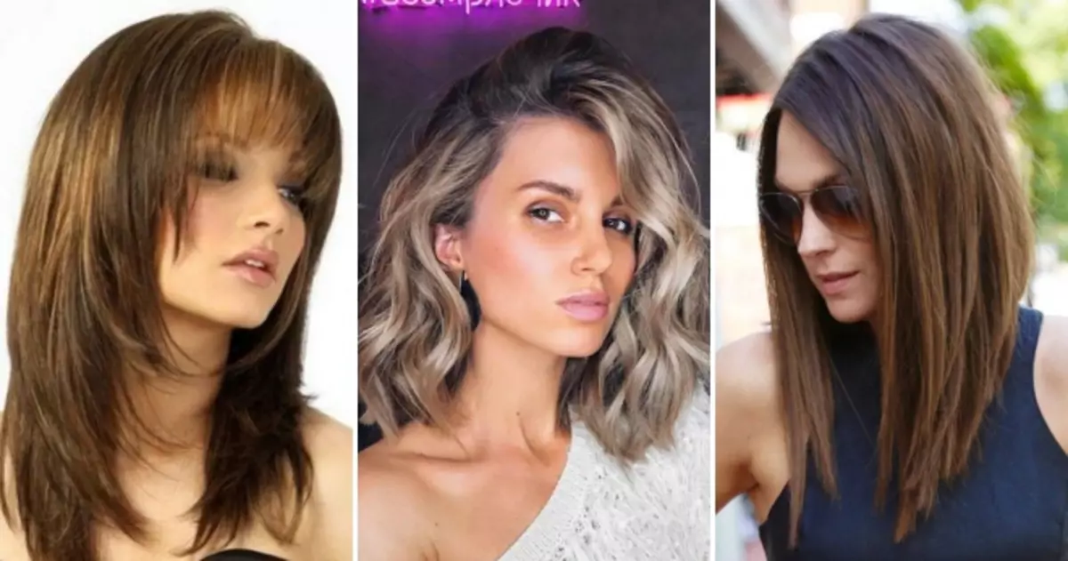 Hairstyles για τα κορίτσια σε μεσαία μαλλιά - ιδέες για λεπτές, σγουρές μπούκλες, με χείλη, πλεξούδες και ουρά