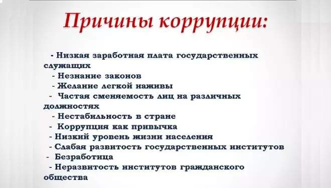 什麼是腐敗 - 鬥爭的特點和方法，腐敗國家的評級，預防措施 4378_3