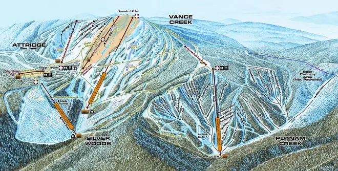 Mapa sa Ski Slopes, Silver Star