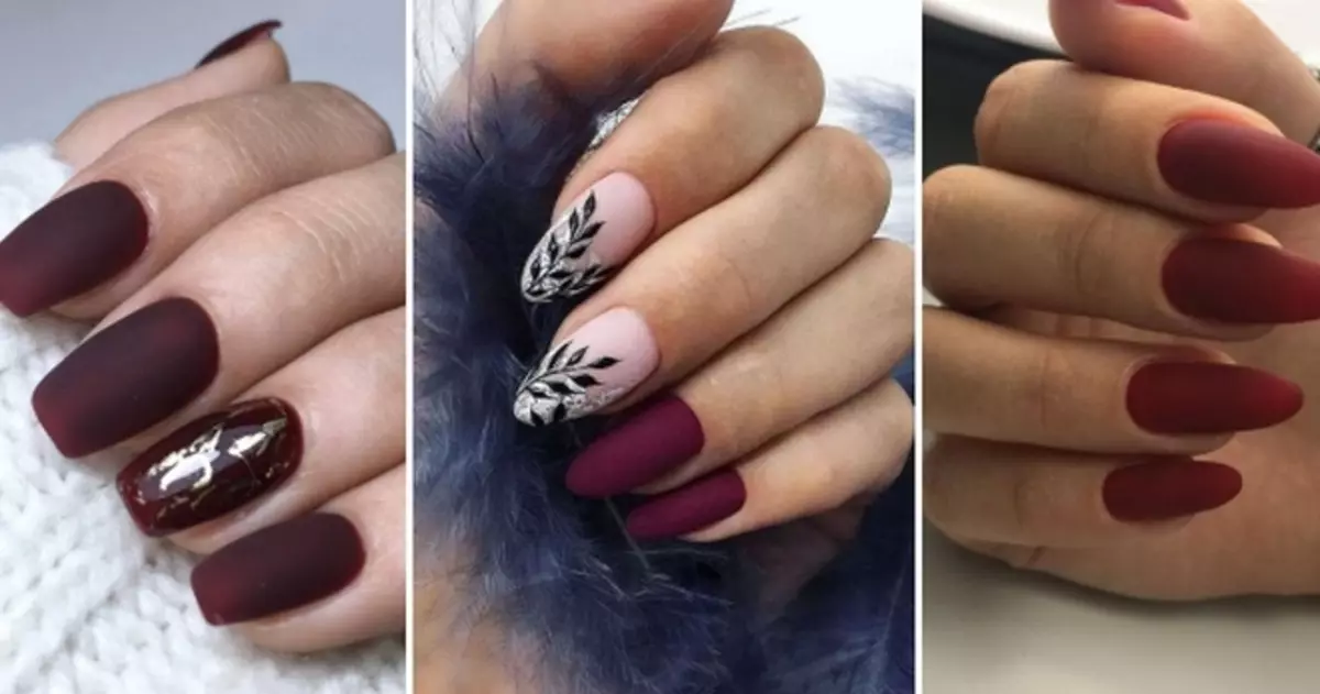 Matte Burgundy Manicure - Fashionable Trends for Long and Short Nail