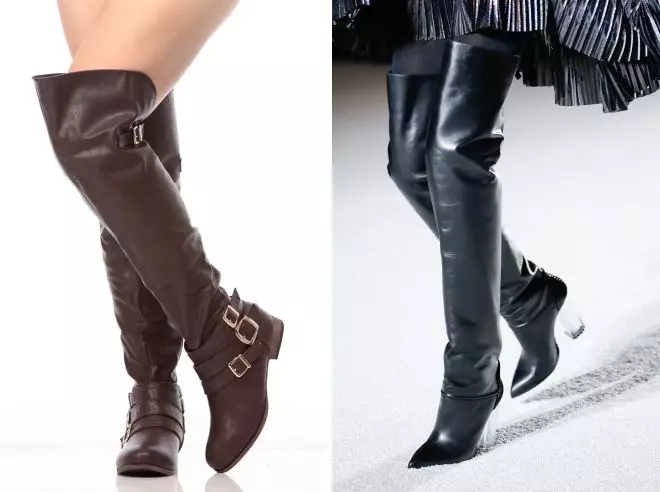 Leather Boots - Sa takong, flat sole, wedge, platform, medyas, bukas na ilong, lacing, kung ano ang magsuot? 49470_2