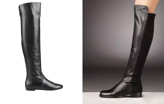 Botas de couro - no calcanhar, sola plana, cunha, plataforma, meias, nariz aberto, lacing, o que vestir? 49470_4