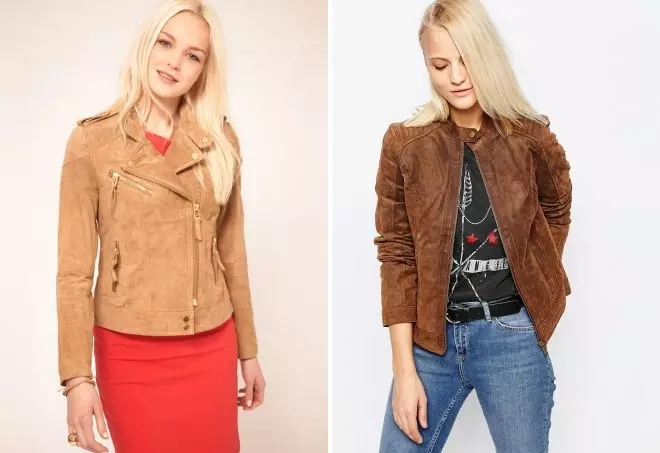 Ijacket ye-Suede ye-Femaleede - Brown, Beige, Pink, Biker, Hooded 50354_3