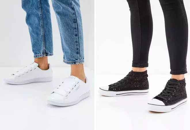 Modische Turnschuhe - für Frauen, Mädchen, Weiß, Schwarz, hoch, ohne Schnürung, für Sommer, Plattform, dicke Sohle, Adidas, Nike, Gucci, Vans 51048_2