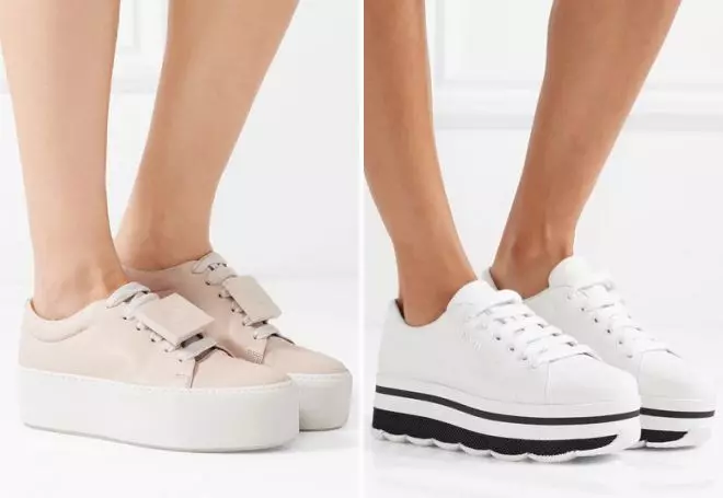 Modische Turnschuhe - für Frauen, Mädchen, Weiß, Schwarz, hoch, ohne Schnürung, für Sommer, Plattform, dicke Sohle, Adidas, Nike, Gucci, Vans 51048_20