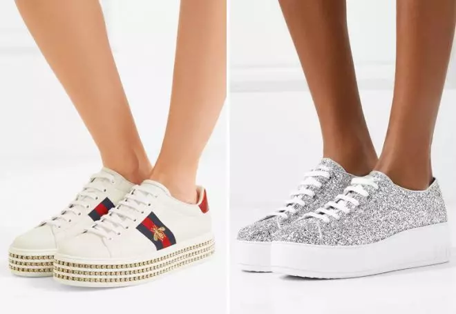 Modische Turnschuhe - für Frauen, Mädchen, Weiß, Schwarz, hoch, ohne Schnürung, für Sommer, Plattform, dicke Sohle, Adidas, Nike, Gucci, Vans 51048_22