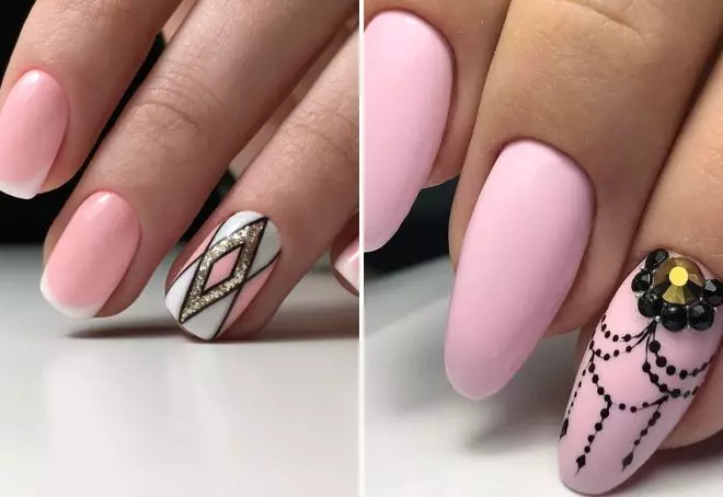 Nail Design Leto 2018 - štýlový franch, ombre, francúzsky, mesiac, čierna, červená, ružová, jemná, s kamienkami, vzor, ​​trendy, nové 51064_15