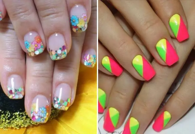 Nail Design Summer 2018 - Franchlish, ombre, fransî, heyv, reş, sor, şîn, nerm, bi rhinestones, nimûne, nû, nû 51064_3