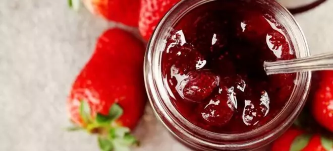 Dikke aardbei-jam resept foar winter