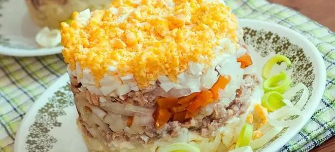 Mimosa salade hamwe na tuna