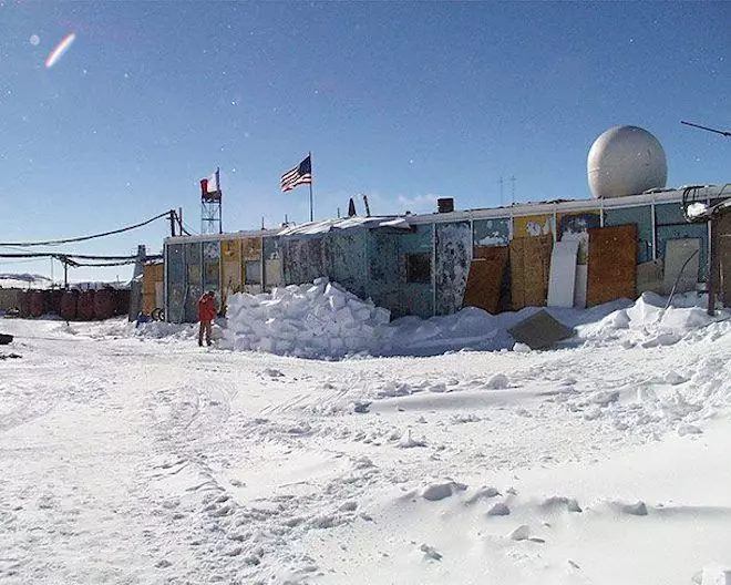 Snow-covered houses