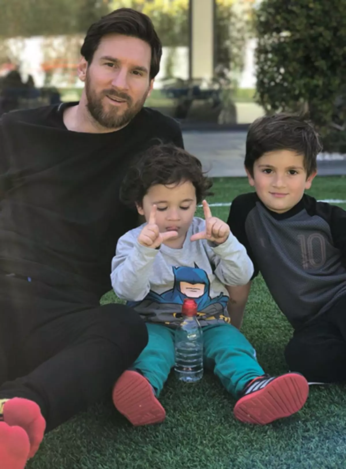 Lionel Messi e figli di Thiao e Mateo