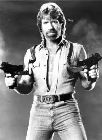 Chuck Norris en la filmación de la película