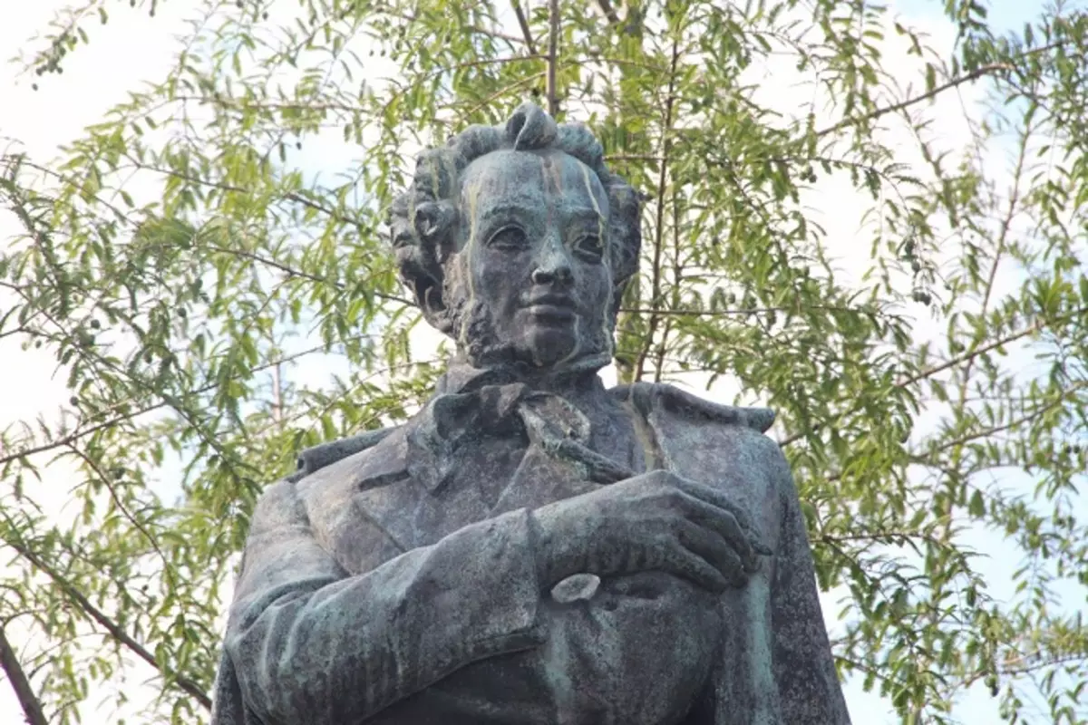 Pushkin statue near