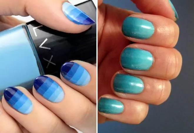 Mooie zomer zee manicure 2017 - op korte en lange nagels, met anker, ster, schelpen, afvegen, steentjes, verloop, schuim, manicure-ideeën in mariene stijl 66307_19