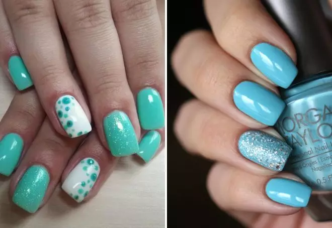 Mooie zomer zee manicure 2017 - op korte en lange nagels, met anker, ster, schelpen, afvegen, steentjes, verloop, schuim, manicure-ideeën in mariene stijl 66307_4