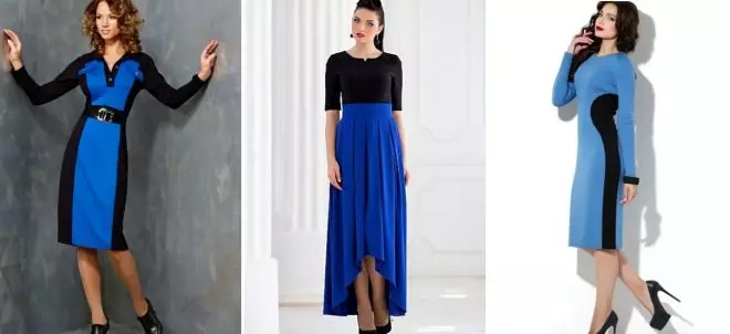 Blaues schwarzes Kleid