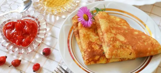 Hoe snel en heerlijk pannenkoeken voor melk, water, kefir en serum voor te bereiden? 6718_7