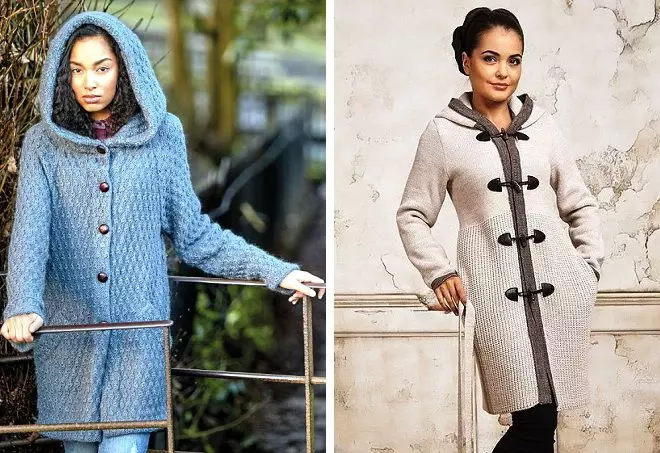 Unsa ang magsul-ob og usa ka matahum nga babaye nga knitted coat - taas, mubo, sobra nga bayad, mainiton 68681_7