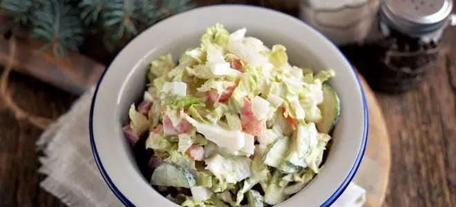 Peking Kohlsalat mit Gurke - Rezepte mit Erbsen, Mais, Wurst und Huhn 6895_6