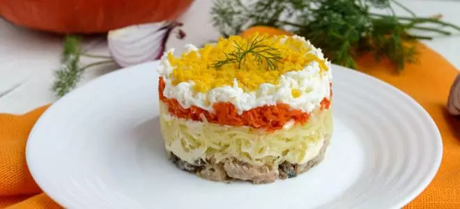 Salads më të mira dhe më të shijshme nga kallamar, perime, mish dhe mëlçisë viçi 6903_9