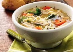 Chicken soup with noodles in a slow cooker