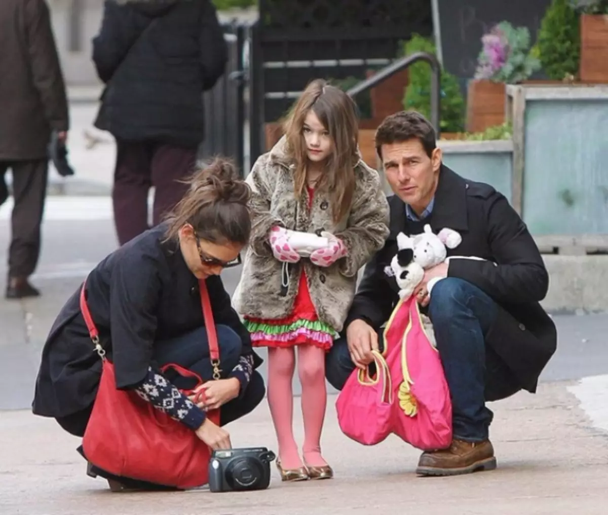 Tom Cruise med datter og Katie Holmes