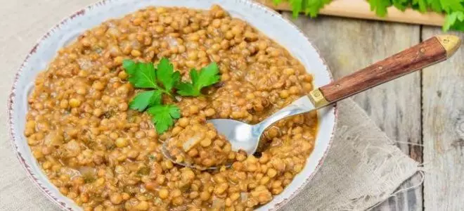 Bubur dalam periuk yang perlahan - bagaimana untuk memasak bulgur, artek, manna, kacang, jagung, labu dan bubur lental 7412_14