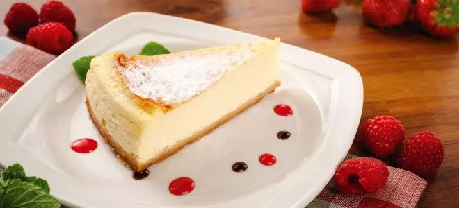 Cheesecake dari keju cottage di oven - resep dengan buah beri, pisang, susu kental dan krim 7496_12