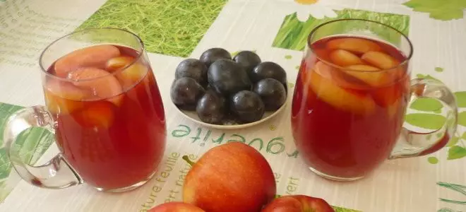 Compote ຈາກຫມາກໂປມແລະ plum ສໍາລັບລະດູຫນາວ - ສູດອາຫານທີ່ມີ viburnum, apricots, pears 7586_9