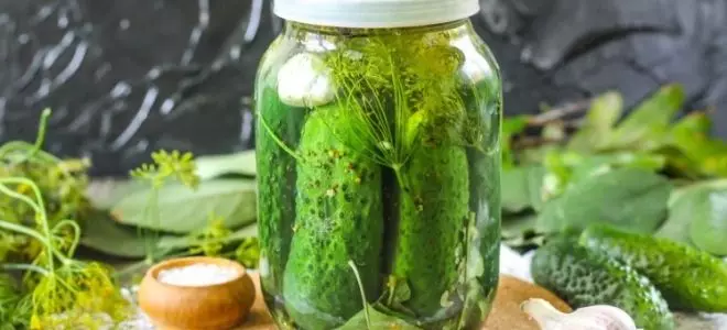 Recipe for crunchy low-headed cucumbers in a package, in a jar for the winter, with greens and vinegar 7629_7