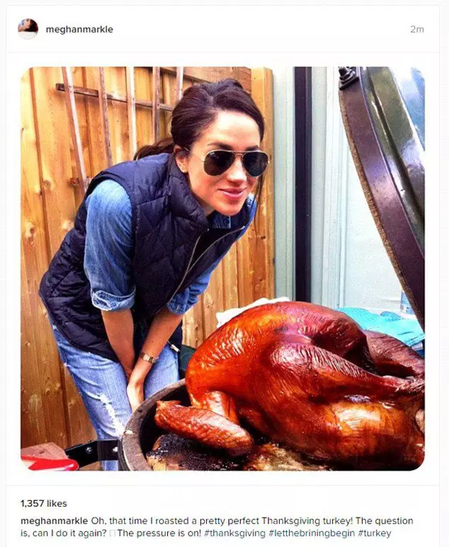 Prince girl prepared a delicious turkey for Thanksgiving Day