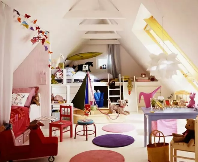 Arrangement of attic in the house - how to arrange under the nursery, bedroom 8147_14