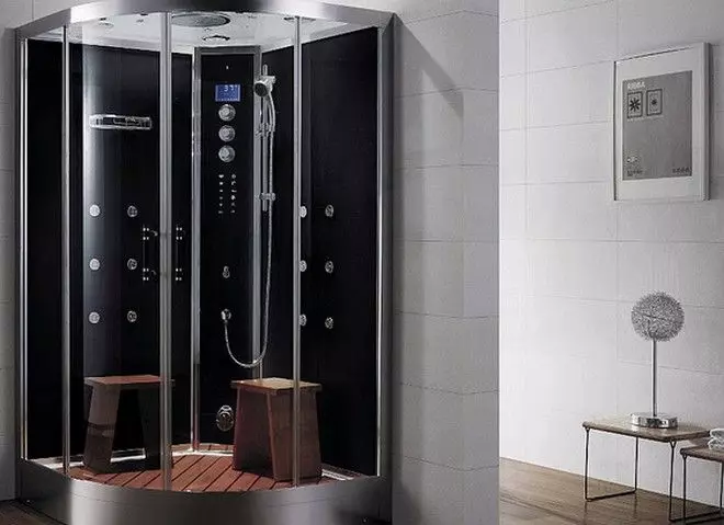 Shower Cab - Maitiro ekusarudza yakaderera uye yakakwira pallet, ine hydromassage uye sauna 8752_19