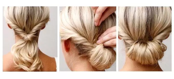 Como fazer um monte na cabeça em cabelos curtos, médios e longos? Feixe de penteado 9492_25